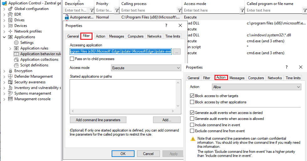 Generate application behavior rules from behavior recording
