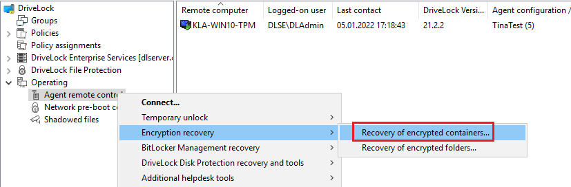 Offline recovery process